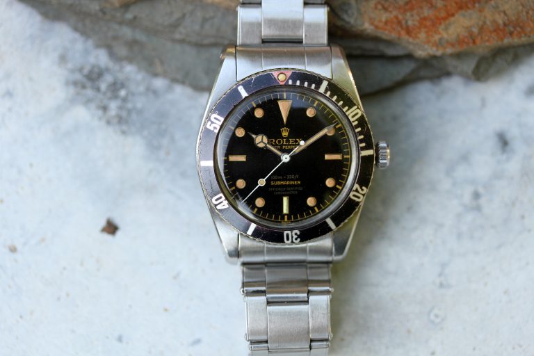1958 Rolex Submariner ref. 5508 "4-Line Dial, Unpolished, Red Triangle ...