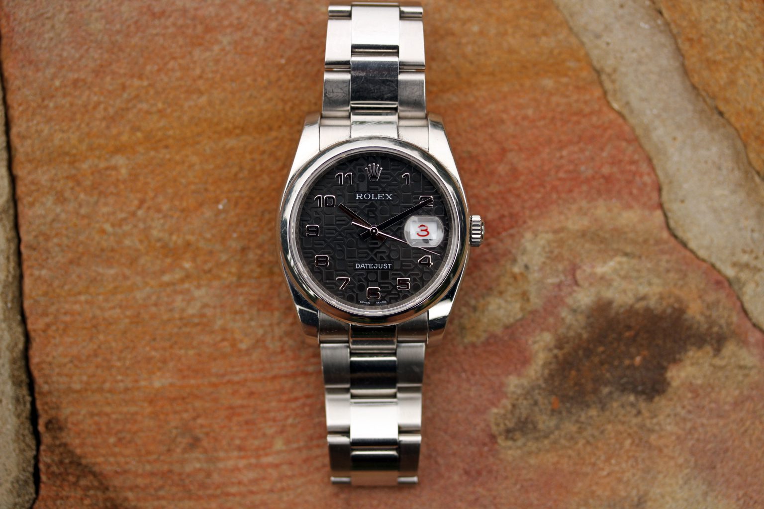 2012 Rolex DateJust ref. 116200 “Black Arabic Jubilee Dial, Box ...