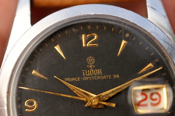 1957 Tudor OysterDate 34 ref. 7914 "Black Gilt Dial, Automatic" - Lunar ...