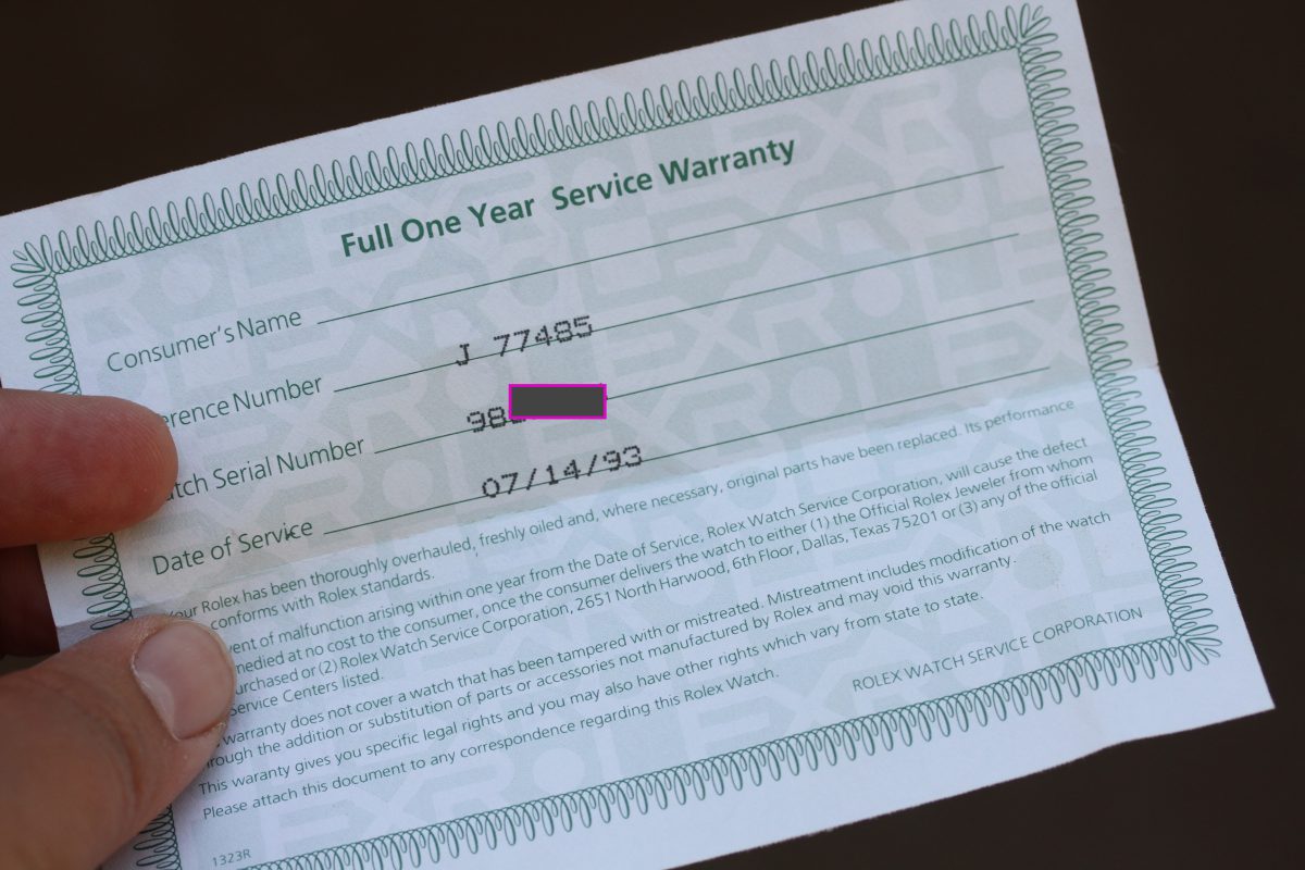 1987 Rolex Submariner Date ref. 168000 “Triple Zero, RSC Papers ...