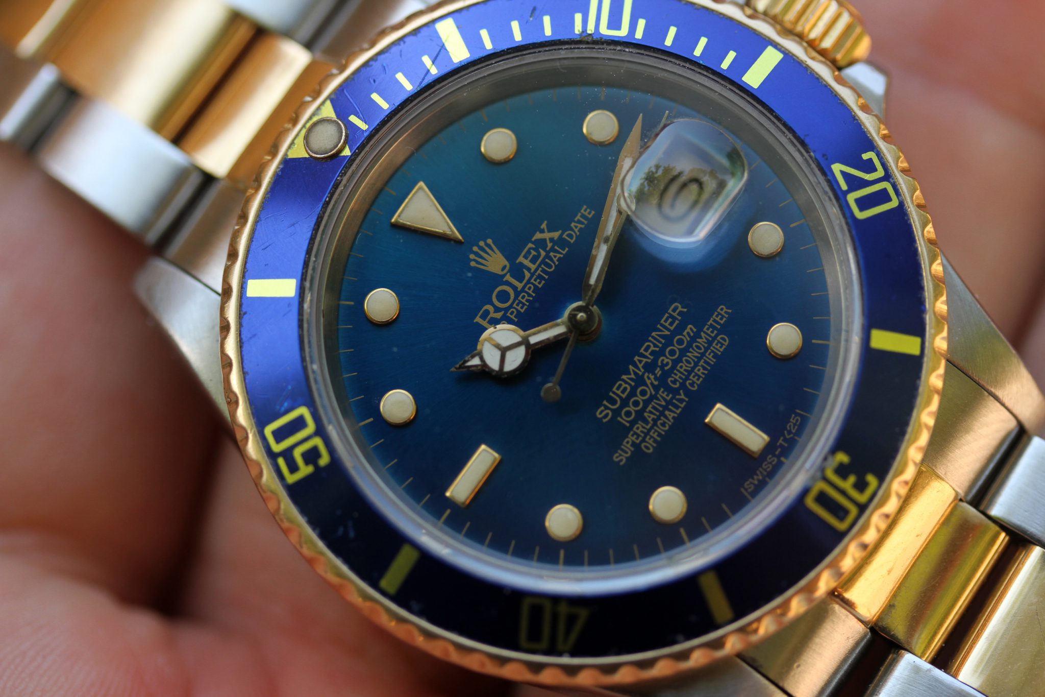 1987 Rolex Submariner Date ref. 16803 “Two Tone-, Blue Teal Faded Dial ...