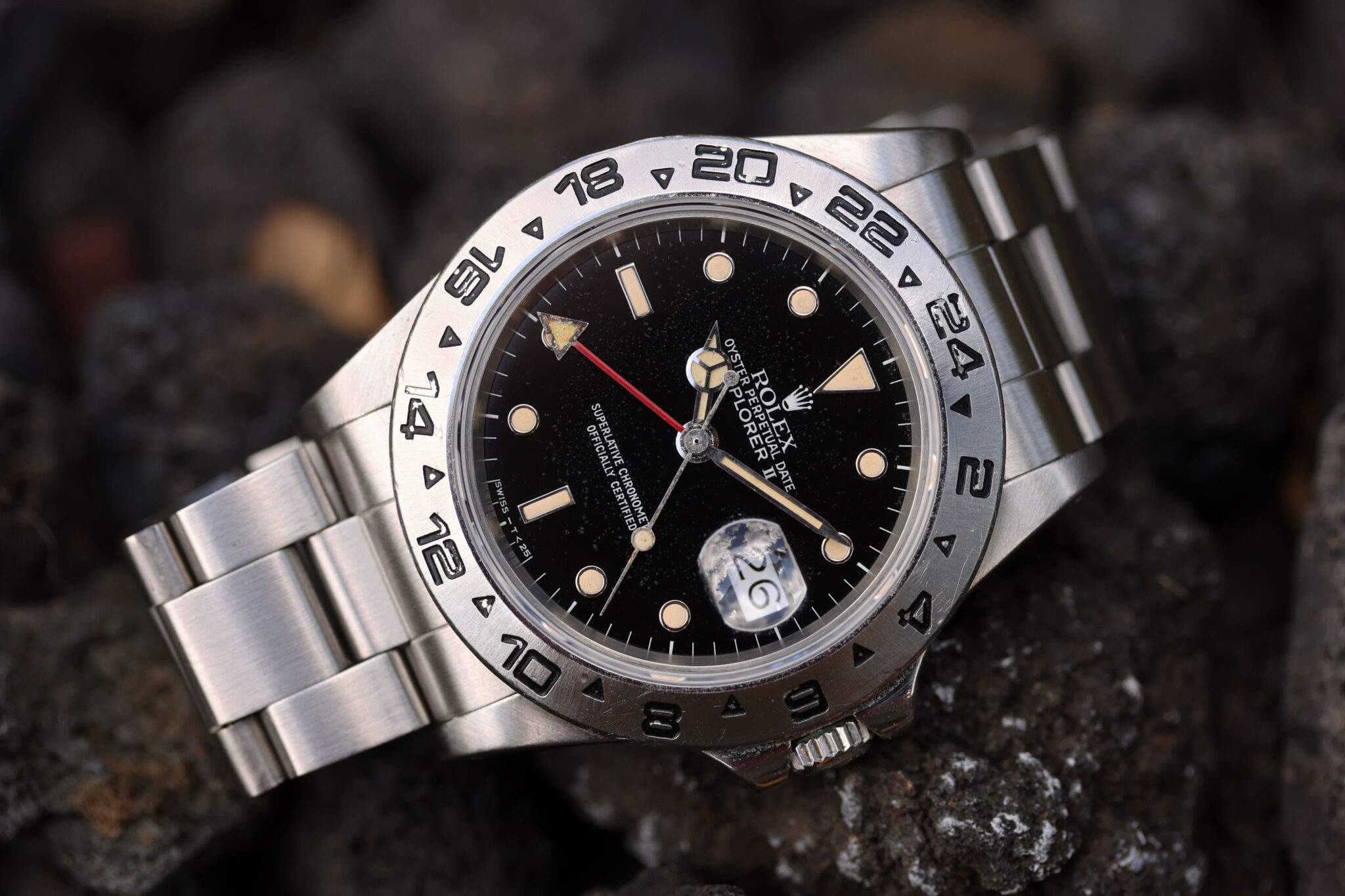 1986 Rolex Explorer 2 ref. 16550 "Black Dial, Cream Patina" - Lunar ...