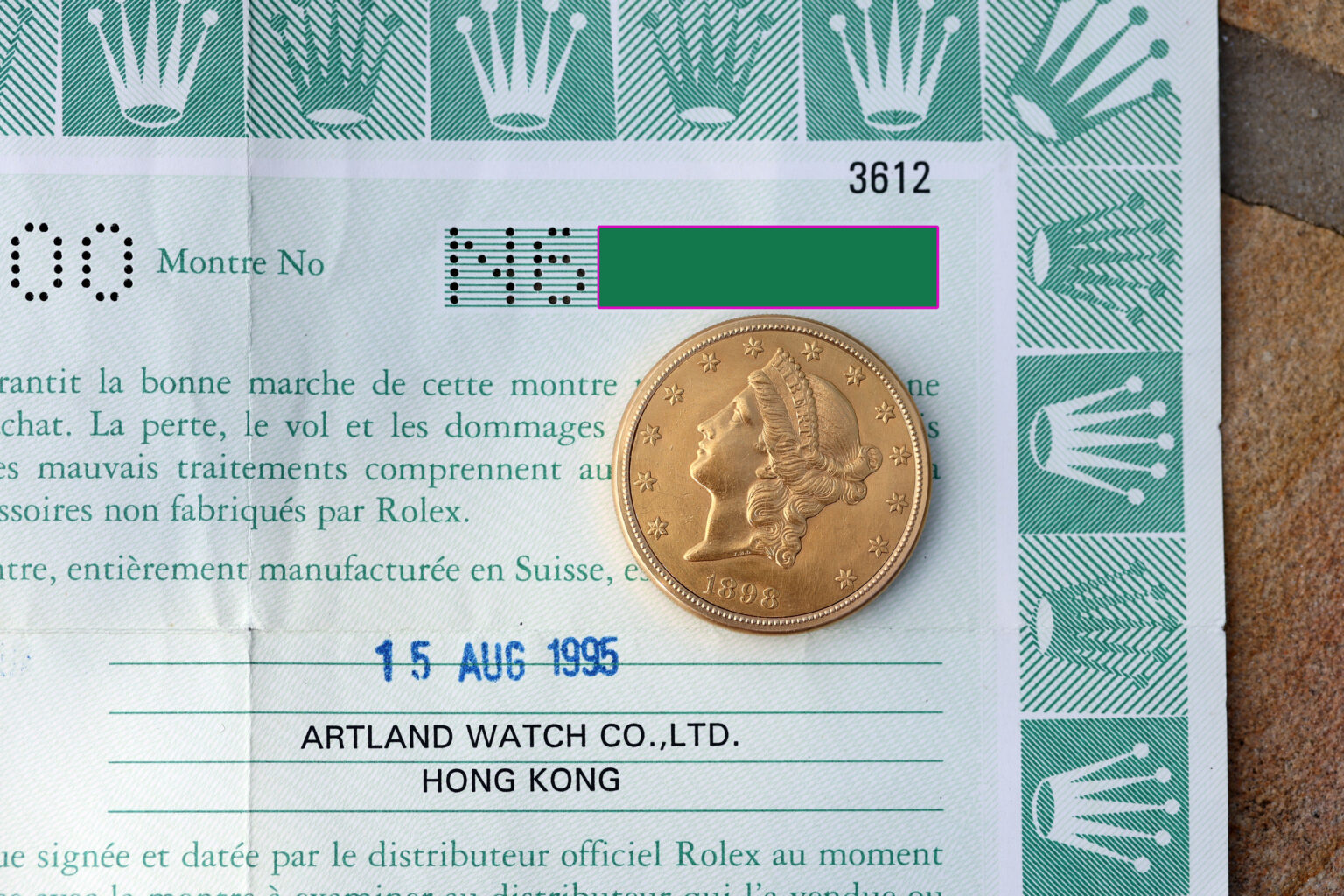 1991 Rolex Coin Watch ref. 3612/8 Cellini with Papers "US Twenty Dollar" - Lunar Oyster - Buying ...