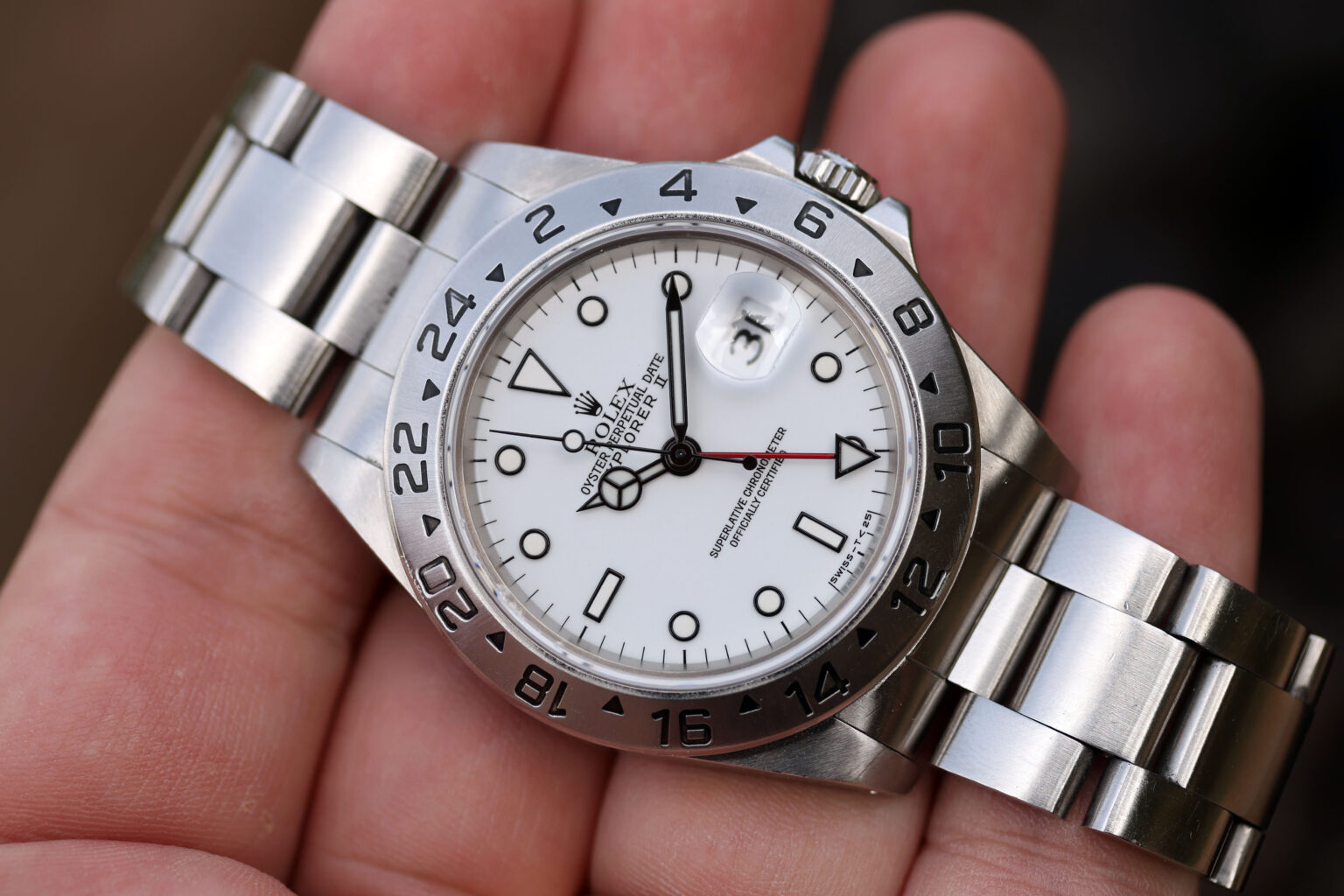 1993 Rolex Explorer 2 ref. 16570 Polar White Dial - Lunar Oyster ...