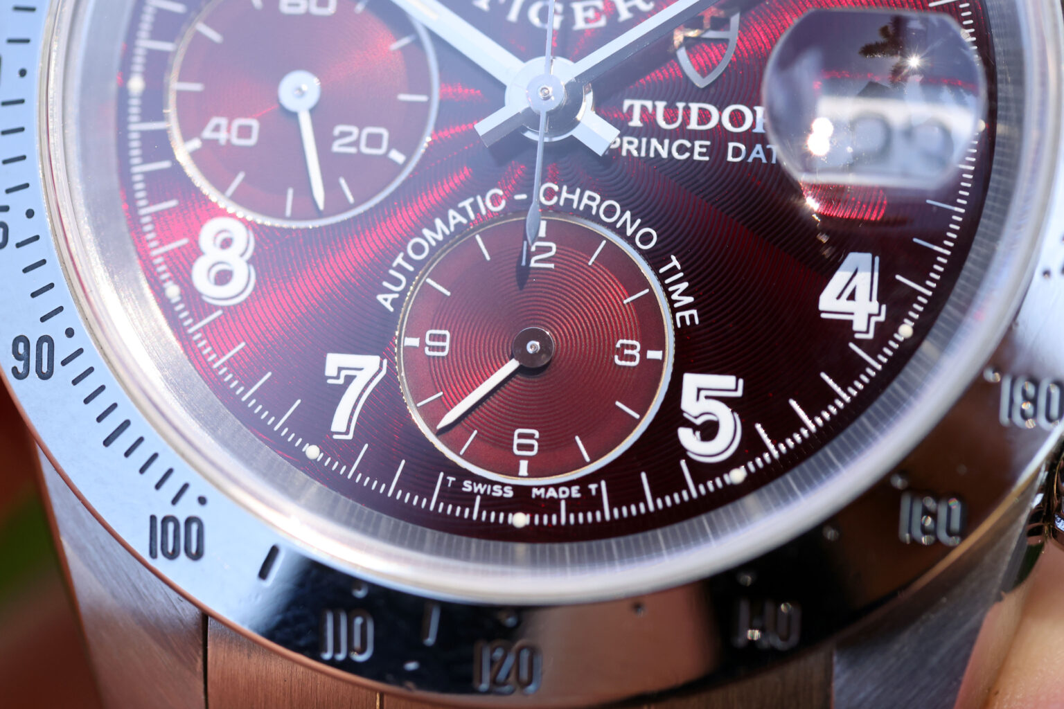 1999 Tudor Tiger Chronograph ref. 79280 Bordeaux Red Dial - Lunar ...