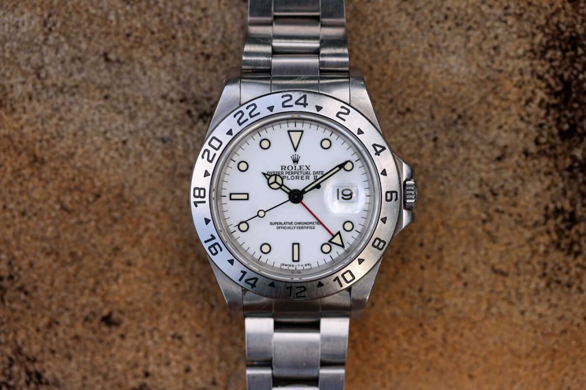 1994 Rolex Explorer 2 ref. 16570 "Polar White, Cream Patina, Box ...